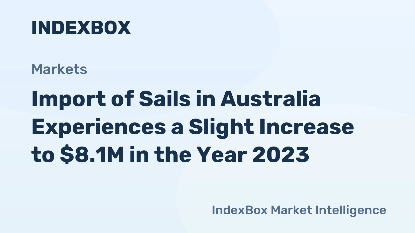 Import of Sails in Australia Experiences a Slight Increase to $8.1M in the Year 2023.