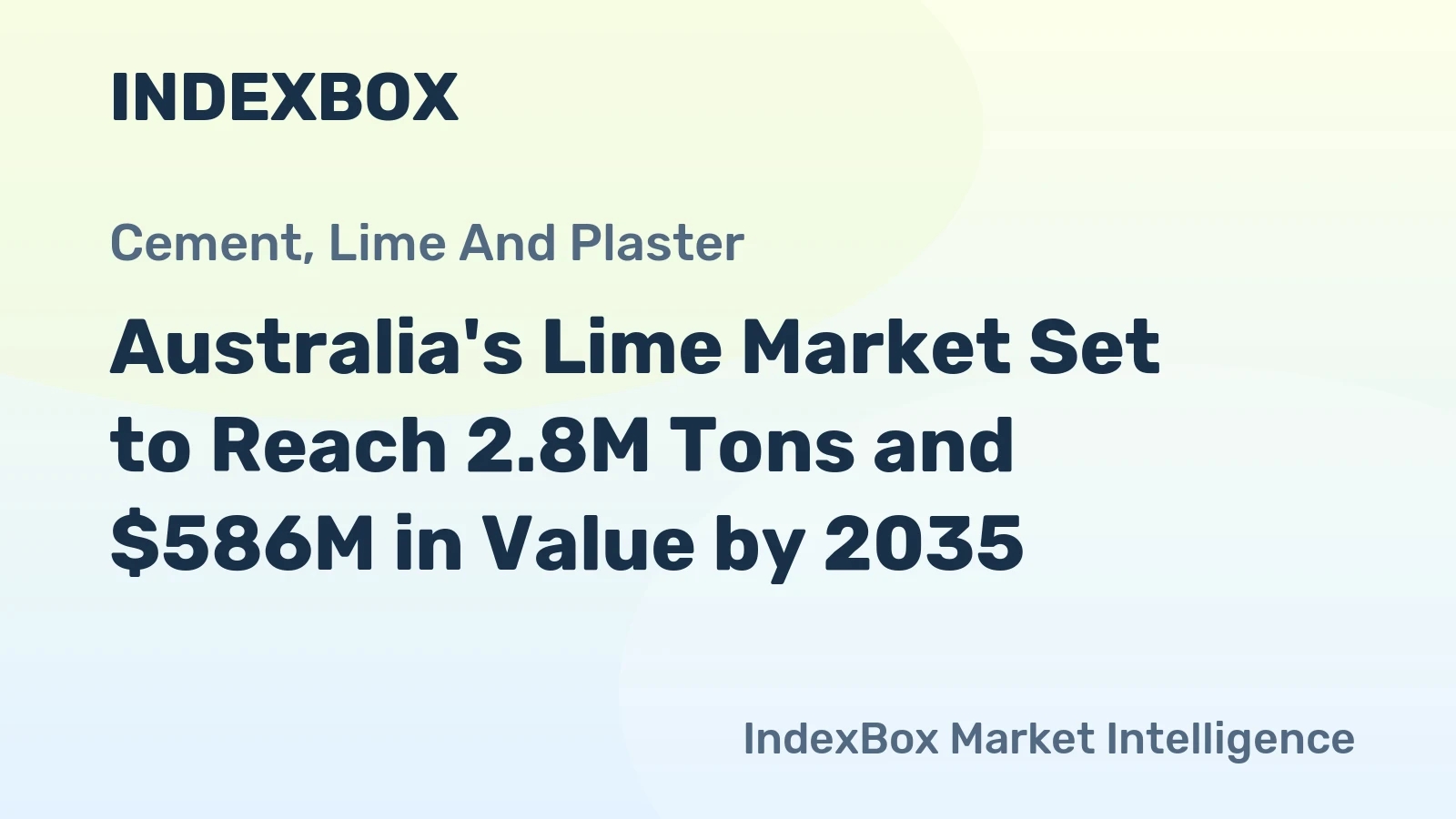 Australia's Lime Market Set to Reach 2.8M Tons and $586M in Value by 2035