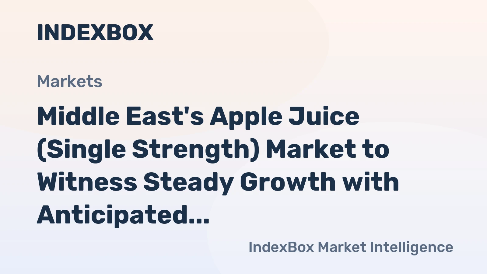 Middle East's Apple Juice (Single Strength) Market to Witness Steady Growth with Anticipated CAGR of +0.8% from 2024-2035