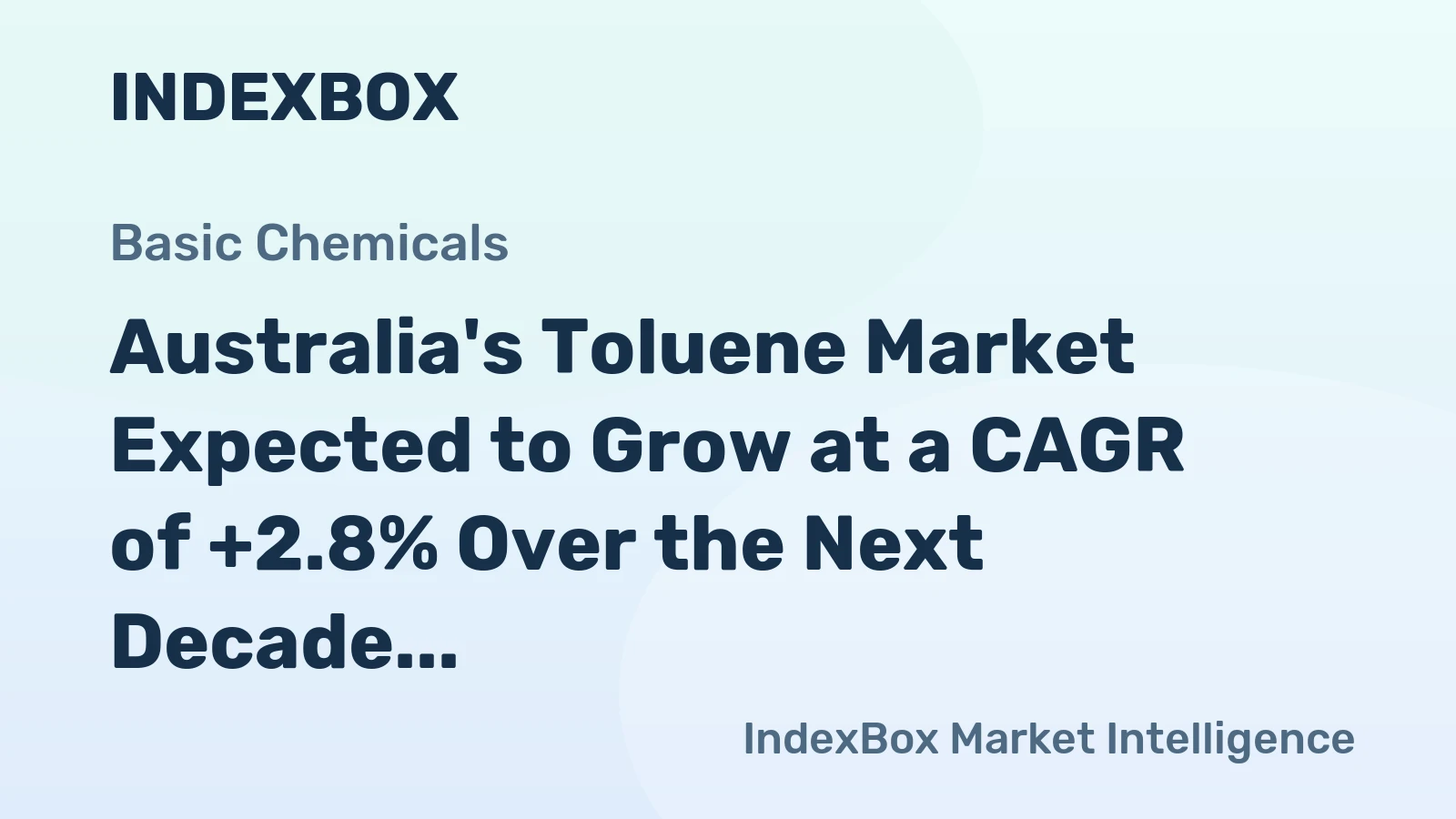 Australia's Toluene Market Expected to Grow at a CAGR of +2.8% Over the Next Decade