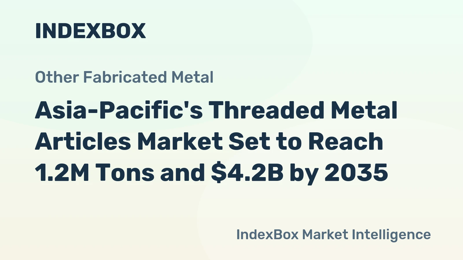 Asia-Pacific's Threaded Metal Articles Market Set to Reach 1.2M Tons and $4.2B by 2035