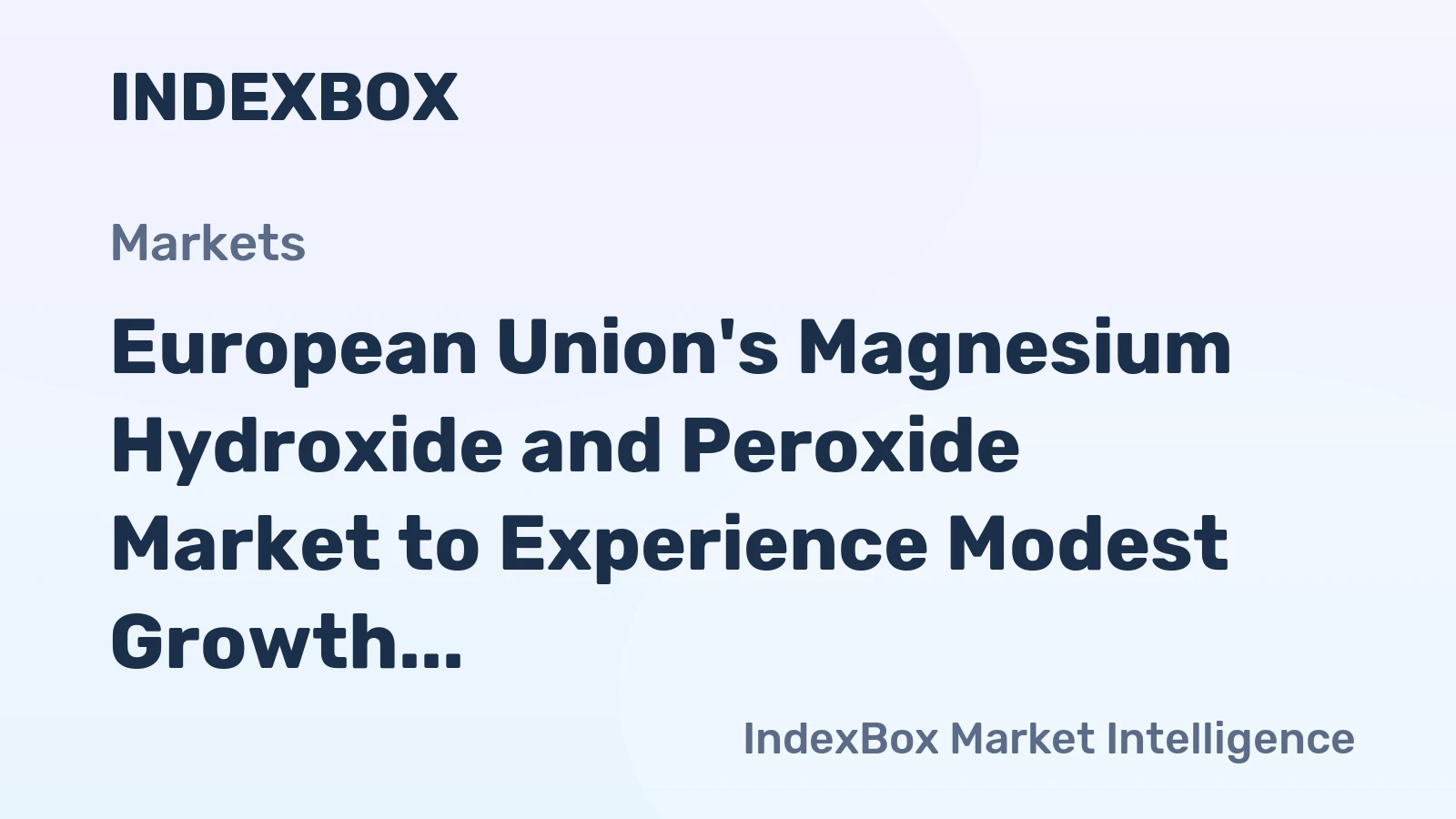 European Union's Magnesium Hydroxide and Peroxide Market to Experience Modest Growth with CAGR of +1.3% from 2024 to 2035