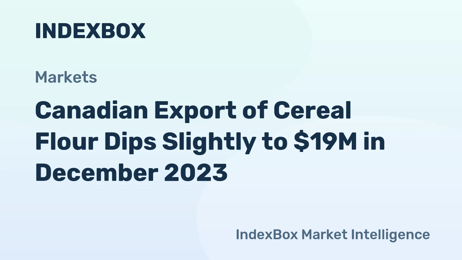 Canadian Export of Cereal Flour Dips Slightly to $19M in December 2023