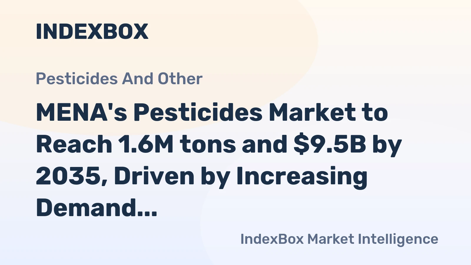 MENA's Pesticides Market to Reach 1.6M tons and $9.5B by 2035, Driven by Increasing Demand