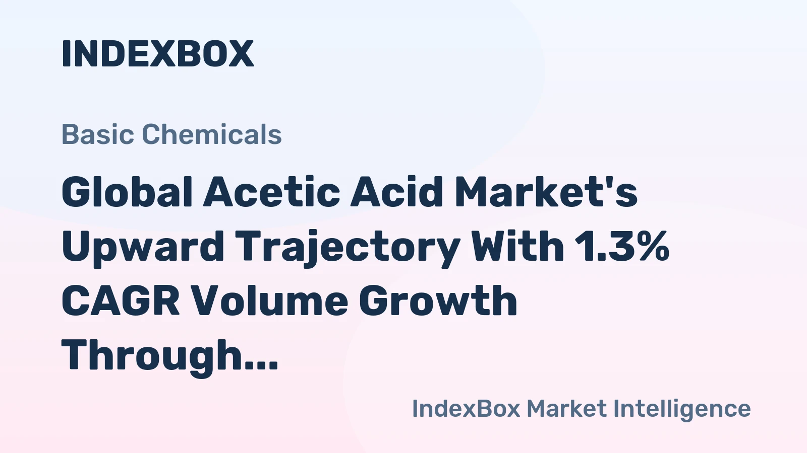 Global Acetic Acid Market's Upward Trajectory With 1.3% CAGR Volume Growth Through 2035