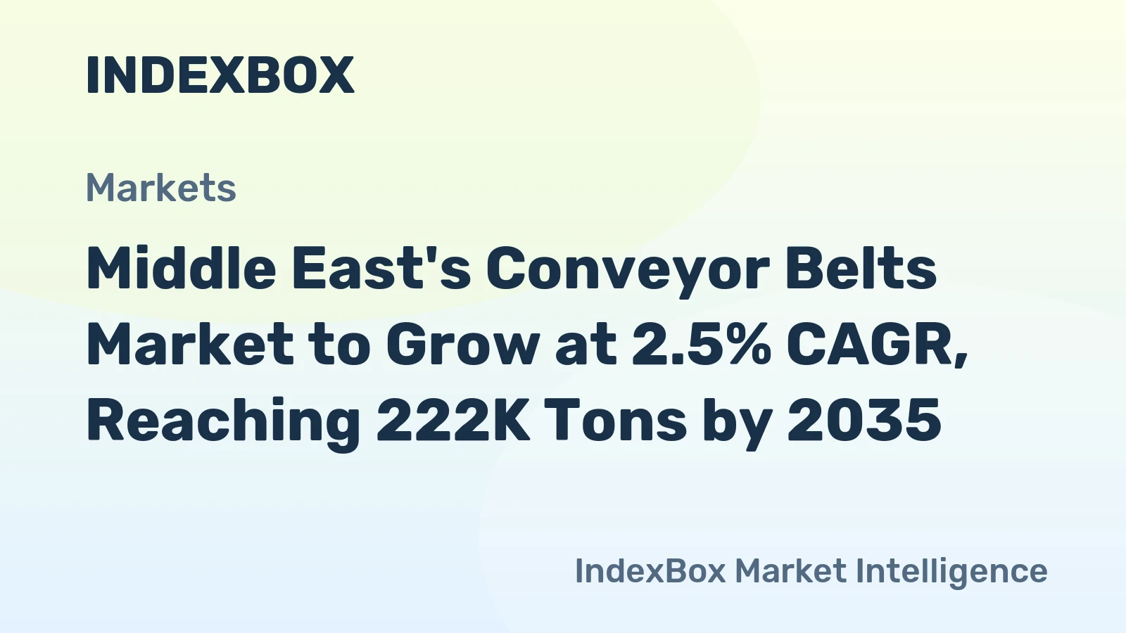 Middle East's Conveyor Belts Market to Grow at 2.5% CAGR, Reaching 222K Tons by 2035