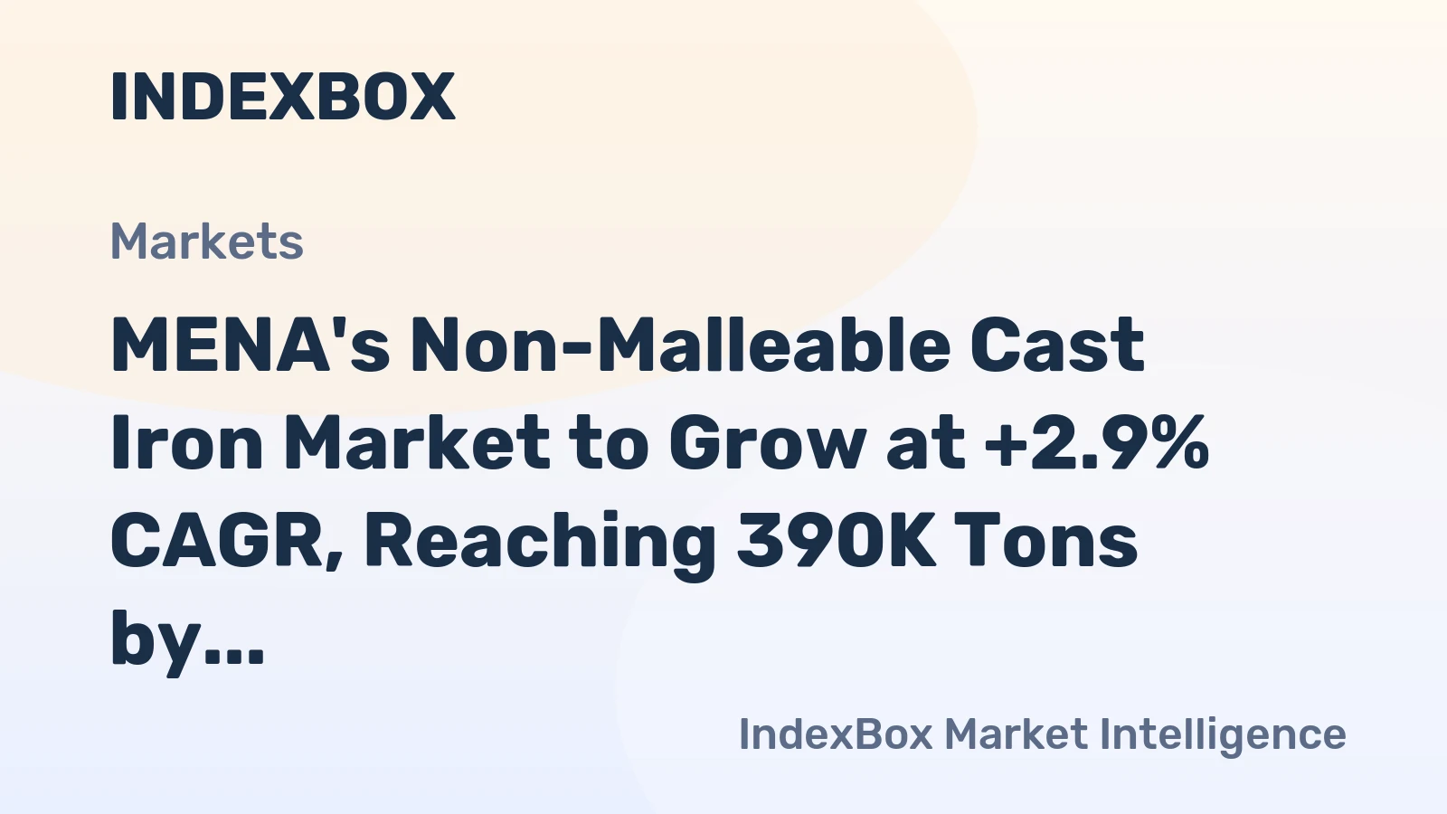 MENA's Non-Malleable Cast Iron Market to Grow at +2.9% CAGR, Reaching 390K Tons by 2035
