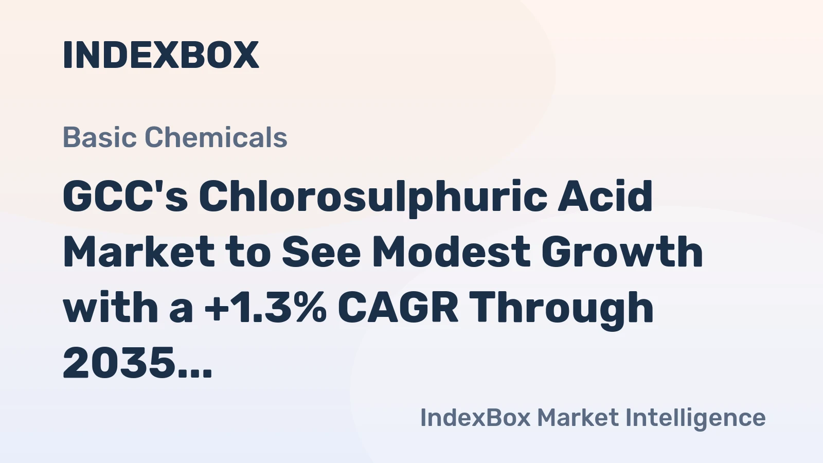 GCC's Chlorosulphuric Acid Market to See Modest Growth with a +1.3% CAGR Through 2035