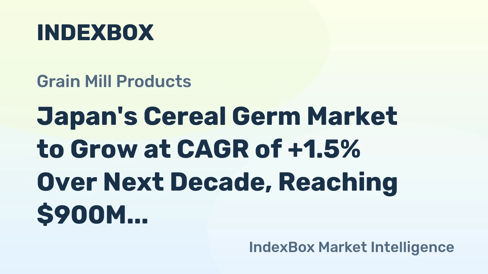 Japan's Cereal Germ Market to Grow at CAGR of +1.5% Over Next Decade, Reaching $900M by 2035