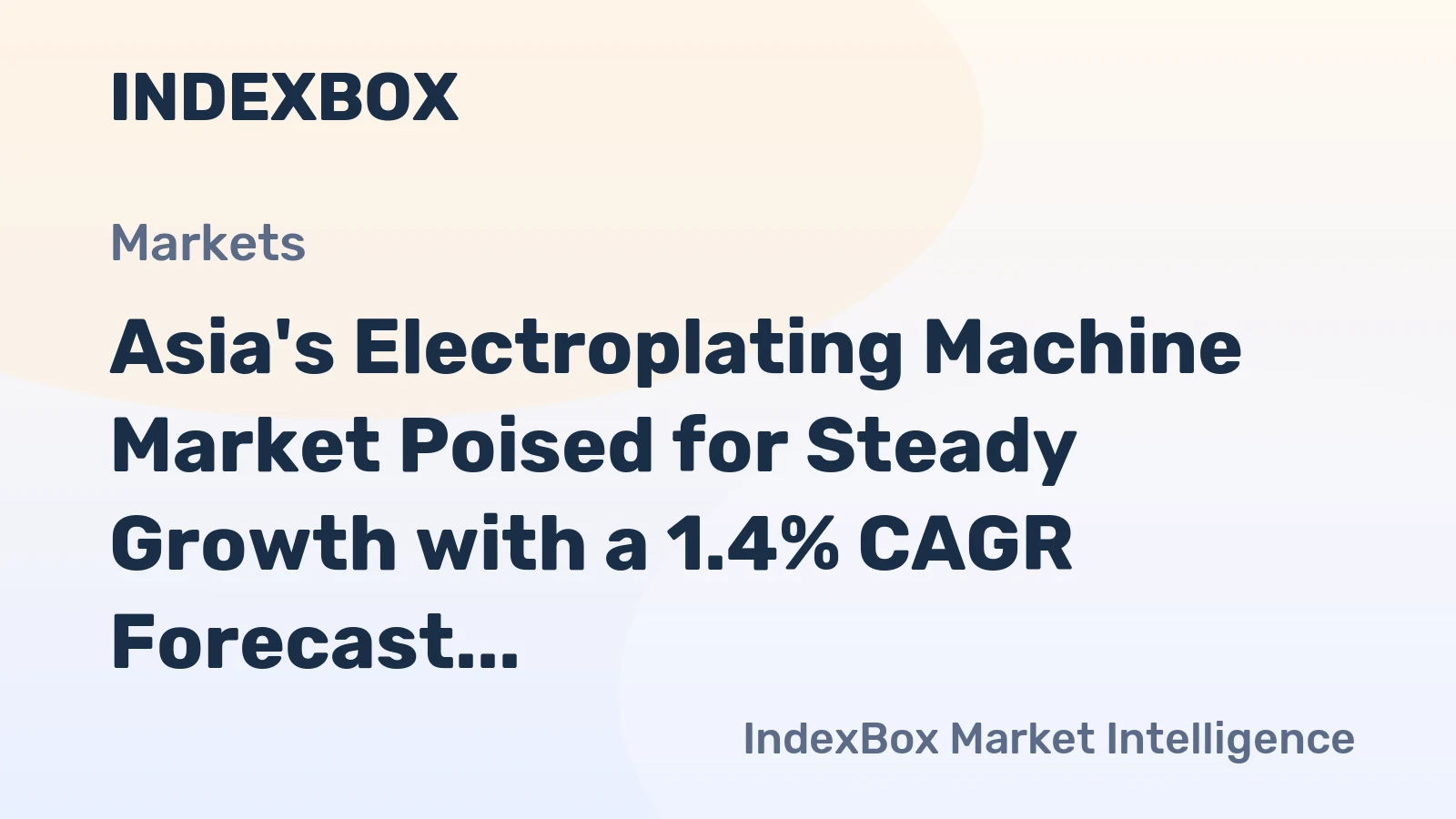 Asia's Electroplating Machine Market Poised for Steady Growth with a 1.4% CAGR Forecast