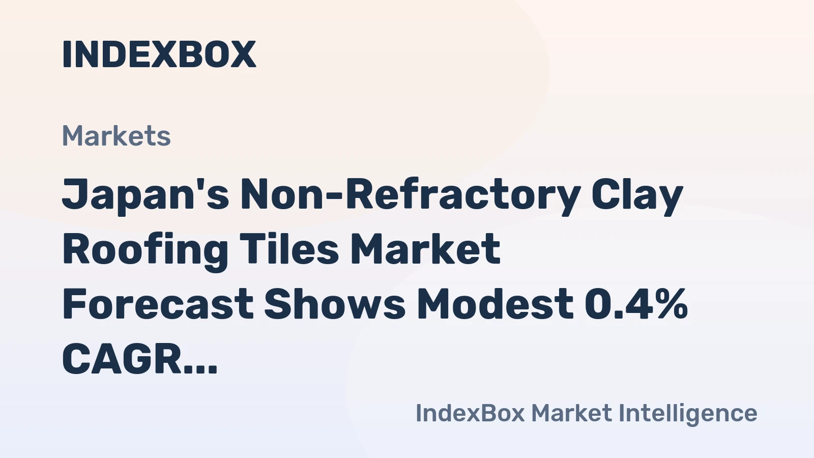 Japan's Non-Refractory Clay Roofing Tiles Market Forecast Shows Modest 0.4% CAGR Growth Through 2035
