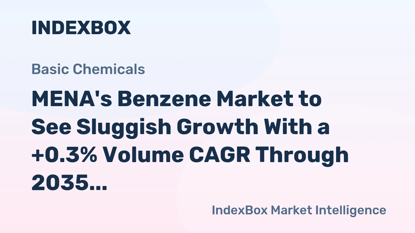 MENA's Benzene Market to See Sluggish Growth With a +0.3% Volume CAGR Through 2035
