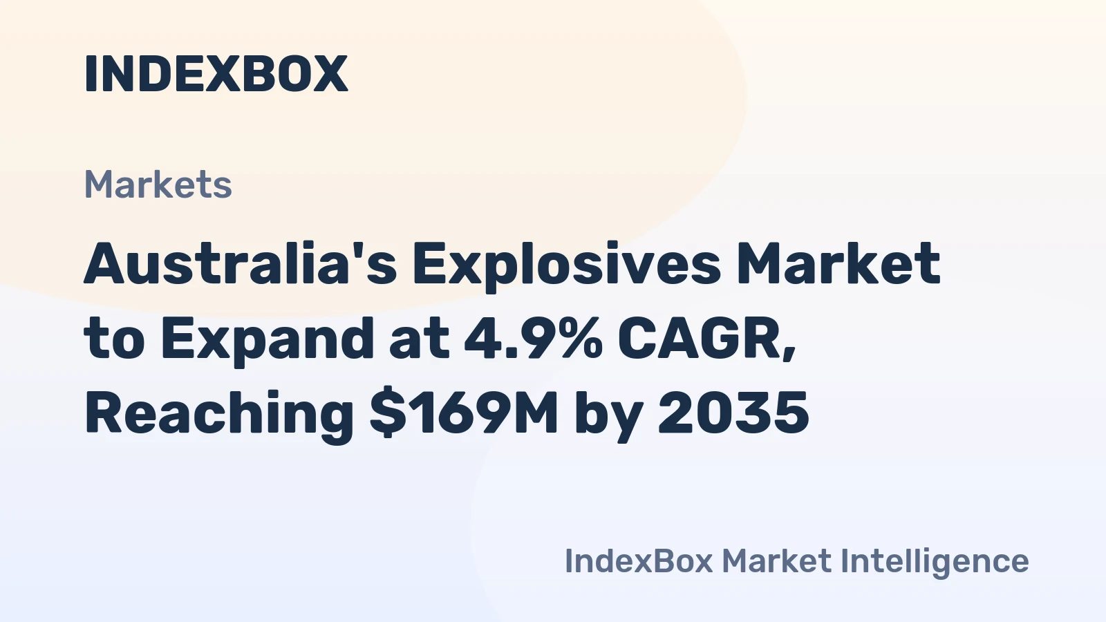 Australia's Explosives Market to Expand at 4.9% CAGR, Reaching $169M by 2035