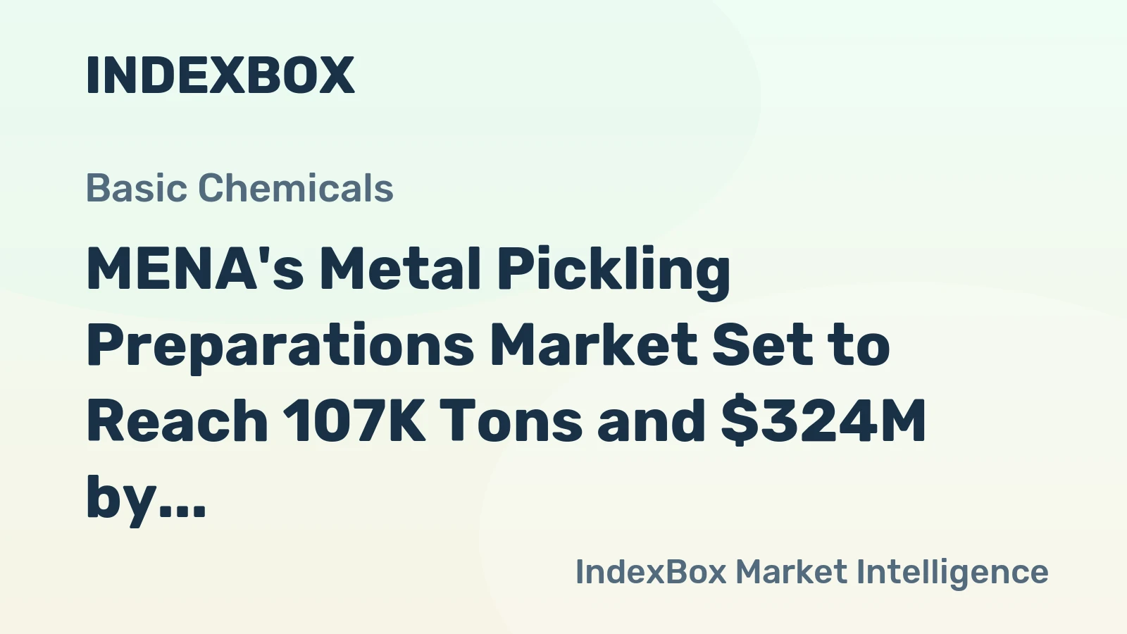 MENA's Metal Pickling Preparations Market Set to Reach 107K Tons and $324M by 2035