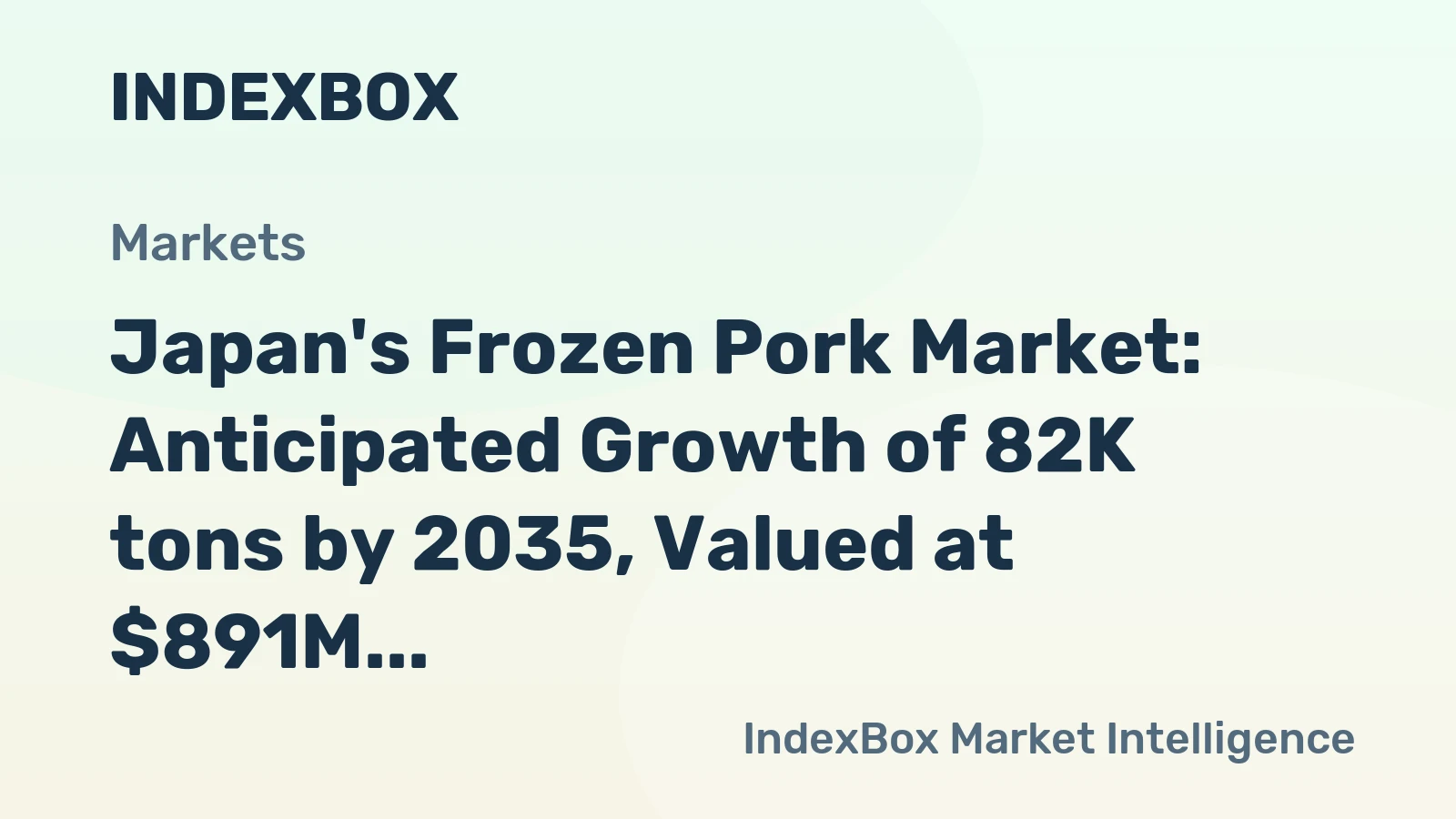 Japan's Frozen Pork Market: Anticipated Growth of 82K tons by 2035, Valued at $891M