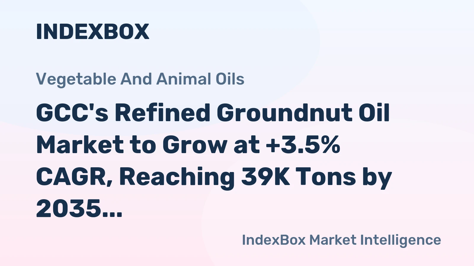 GCC's Refined Groundnut Oil Market to Grow at +3.5% CAGR, Reaching 39K Tons by 2035