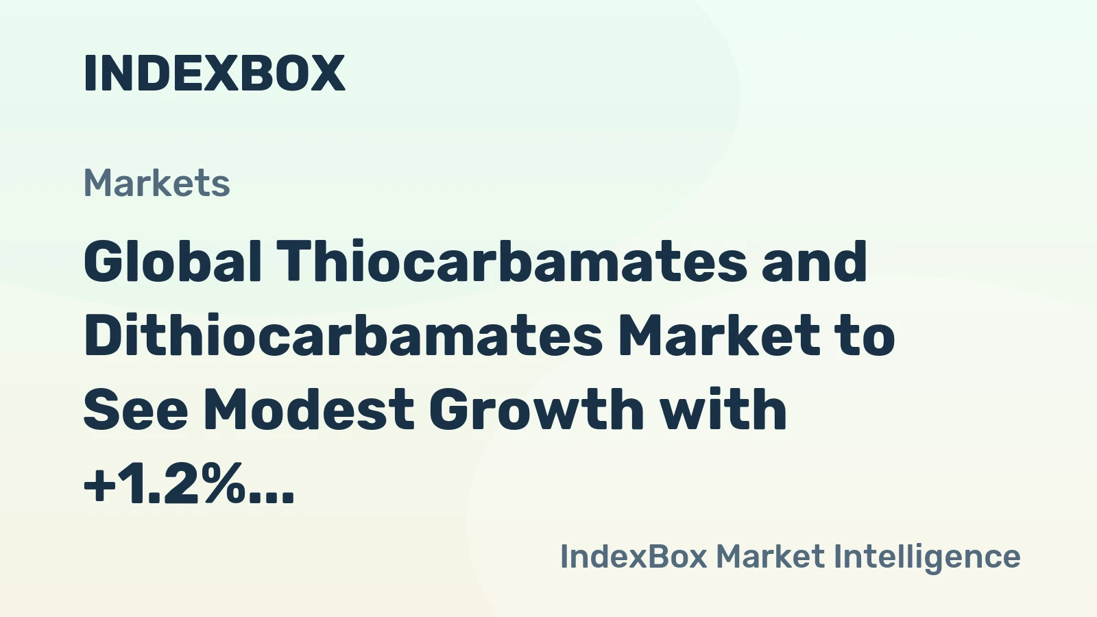 Global Thiocarbamates and Dithiocarbamates Market to See Modest Growth with +1.2% CAGR Through 2035