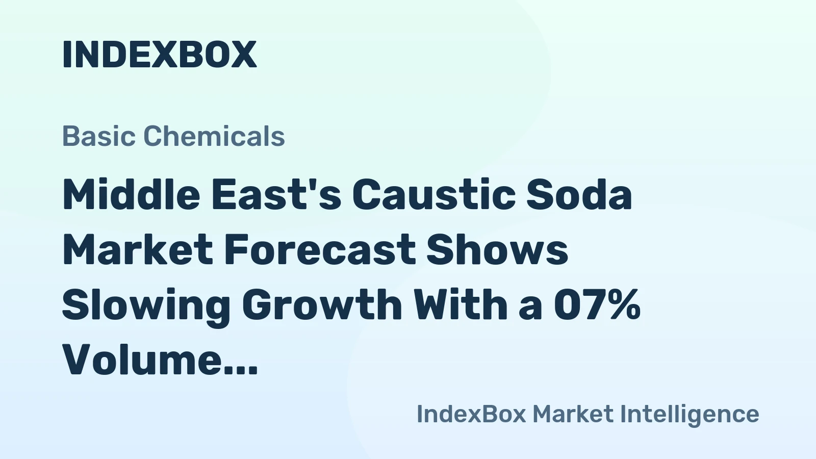 Middle East's Caustic Soda Market Forecast Shows Slowing Growth With a 07% Volume CAGR Through 2035