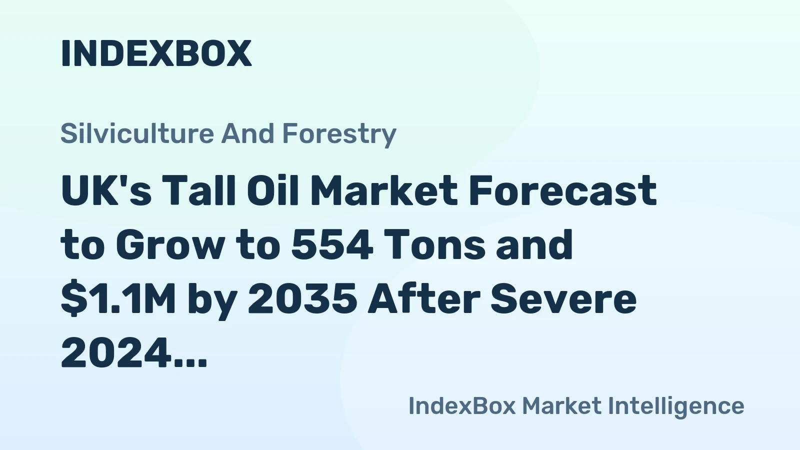 UK's Tall Oil Market Forecast to Grow to 554 Tons and $1.1M by 2035 After Severe 2024 Contraction
