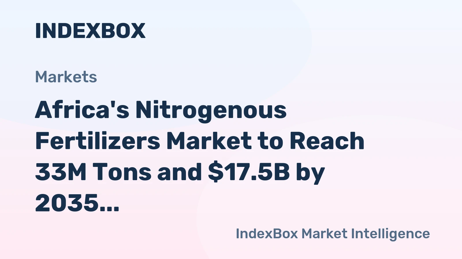 Africa's Nitrogenous Fertilizers Market to Reach 33M Tons and $17.5B by 2035, Driven by Rising Demand