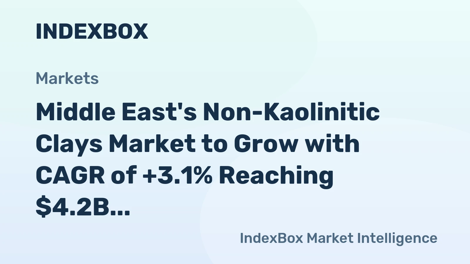 Middle East's Non-Kaolinitic Clays Market to Grow with CAGR of +3.1% Reaching $4.2B by 2035