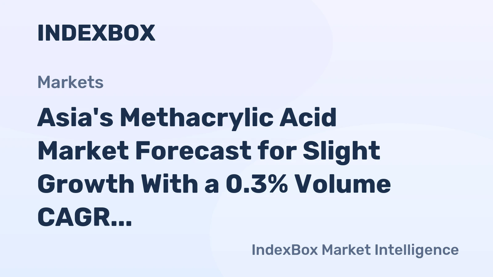 Asia's Methacrylic Acid Market Forecast for Slight Growth With a 0.3% Volume CAGR Through 2035