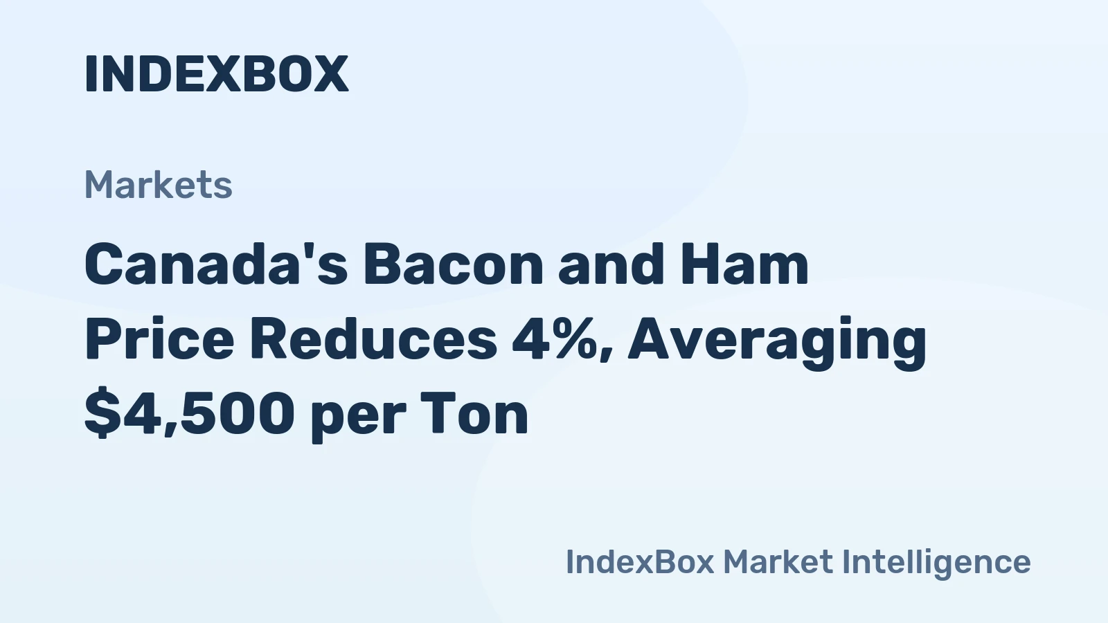 Canada's Bacon and Ham Price Reduces 4%, Averaging $4,500 per Ton