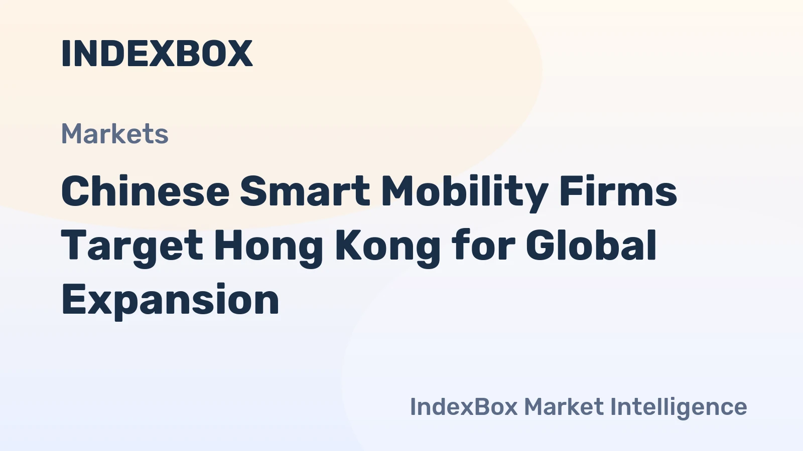 Chinese Smart Mobility Firms Target Hong Kong for Global Expansion