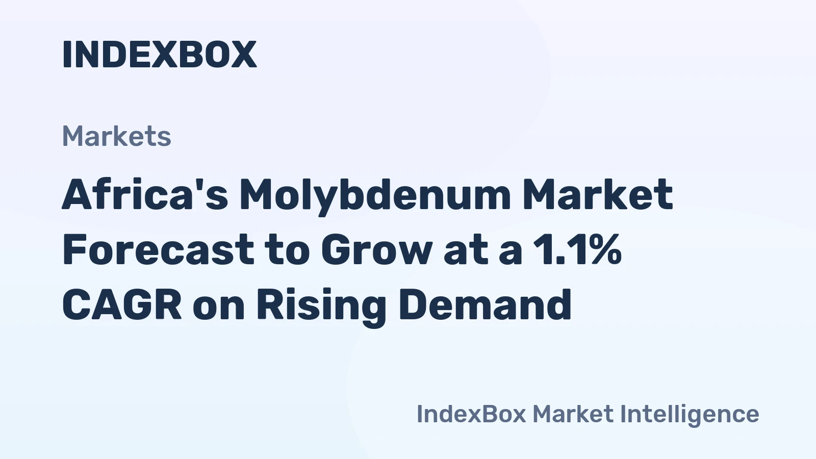 Africa's Molybdenum Market Forecast to Grow at a 1.1% CAGR on Rising Demand