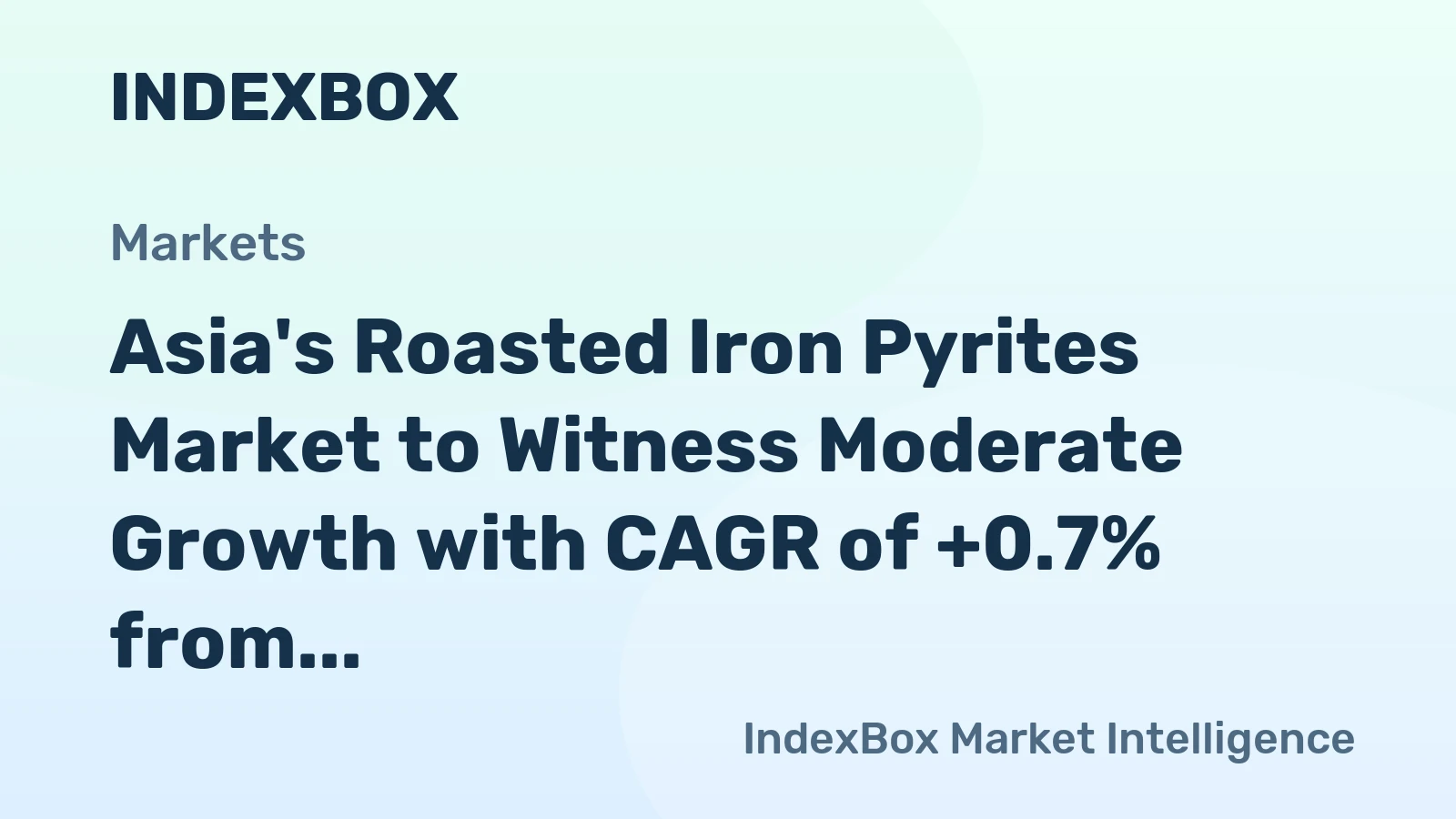Asia's Roasted Iron Pyrites Market to Witness Moderate Growth with CAGR of +0.7% from 2024 to 2035