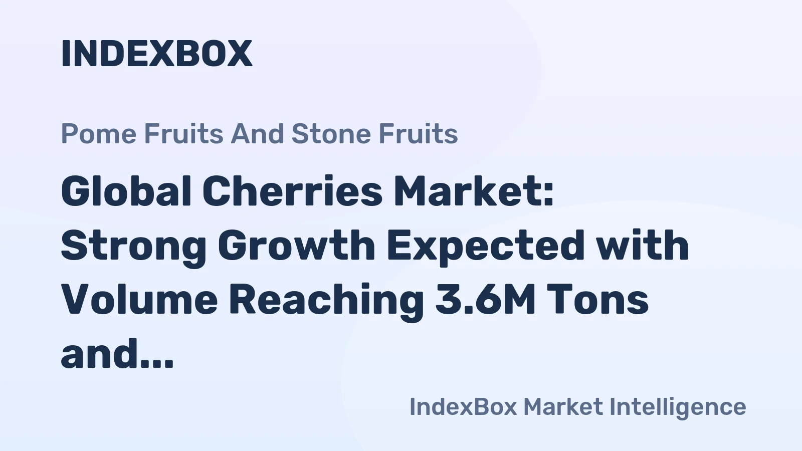 Global Cherries Market: Strong Growth Expected with Volume Reaching 3.6M Tons and Value Reaching $18.6B by 2035