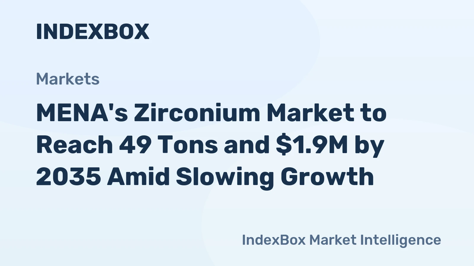 MENA's Zirconium Market to Reach 49 Tons and $1.9M by 2035 Amid Slowing Growth