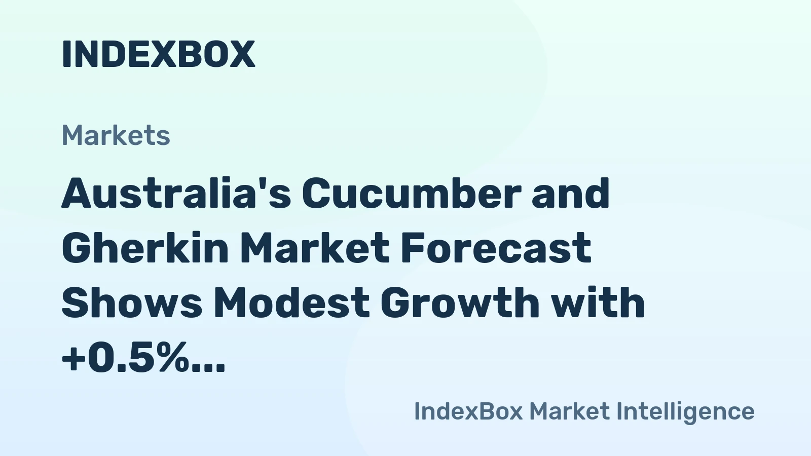 Australia's Cucumber and Gherkin Market Forecast Shows Modest Growth with +0.5% CAGR Through 2035