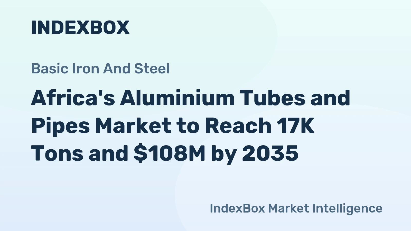 Africa's Aluminium Tubes and Pipes Market to Reach 17K Tons and $108M by 2035
