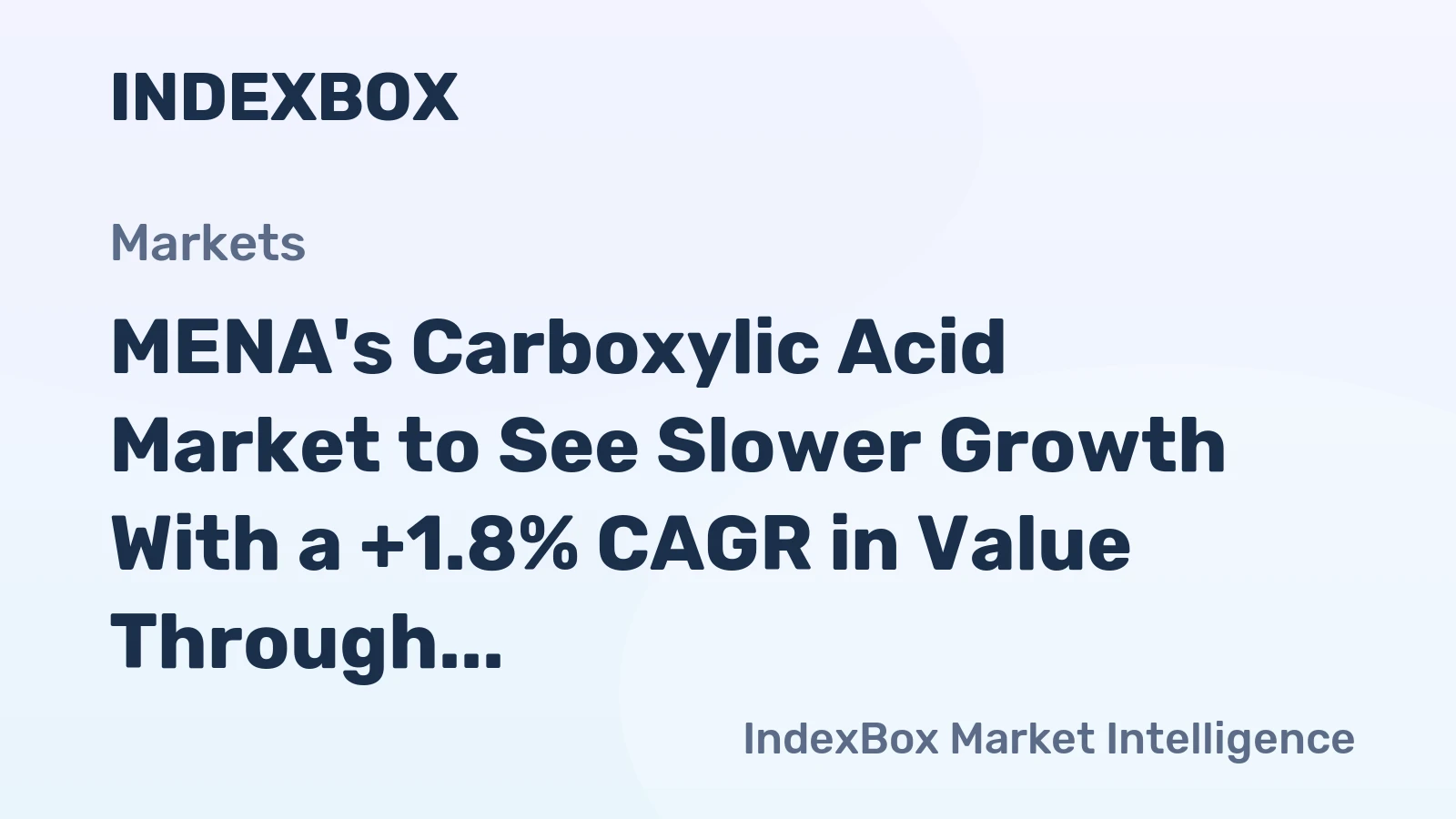MENA's Carboxylic Acid Market to See Slower Growth With a +1.8% CAGR in Value Through 2035