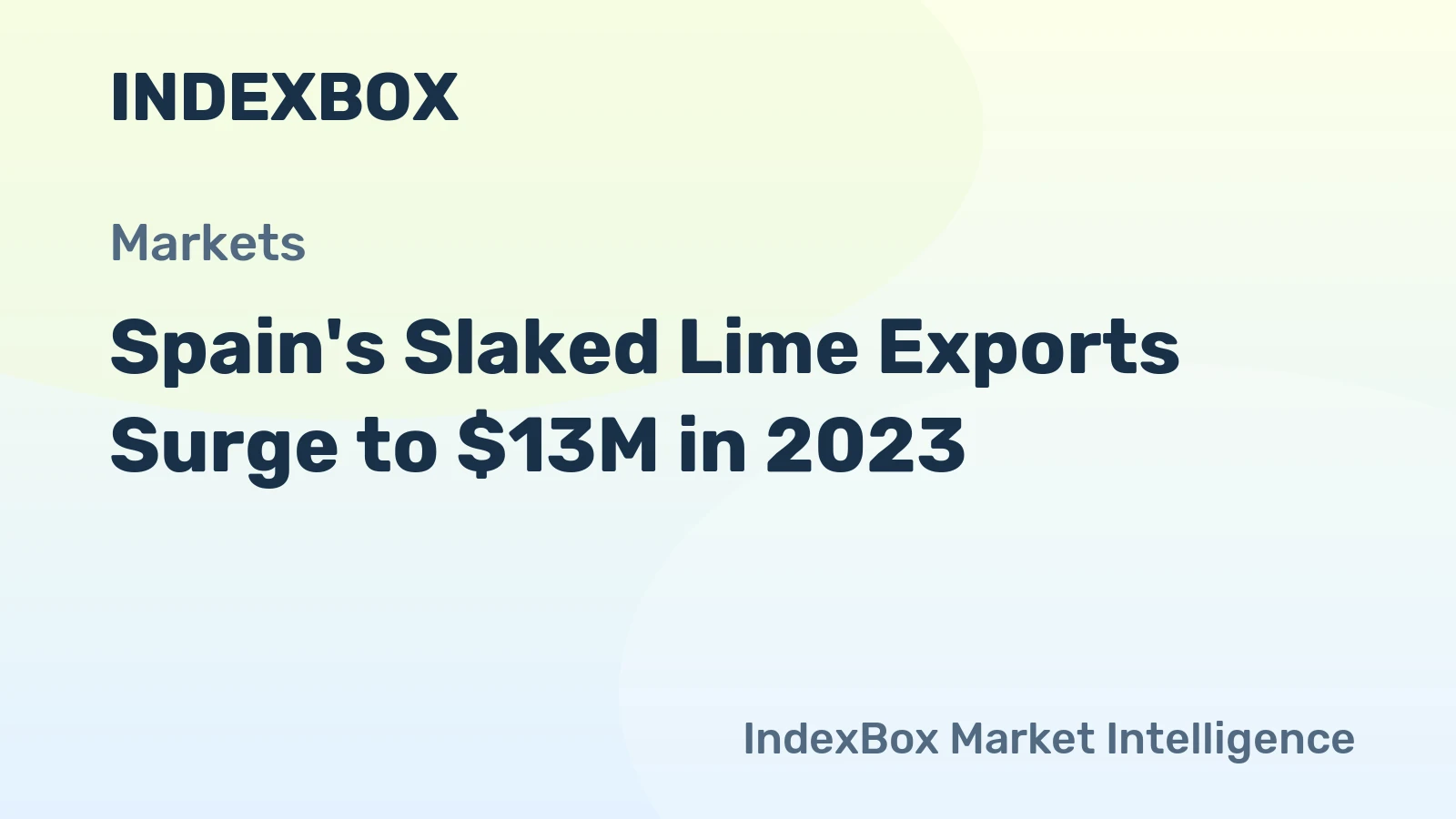 Spain's Slaked Lime Exports Surge to $13M in 2023