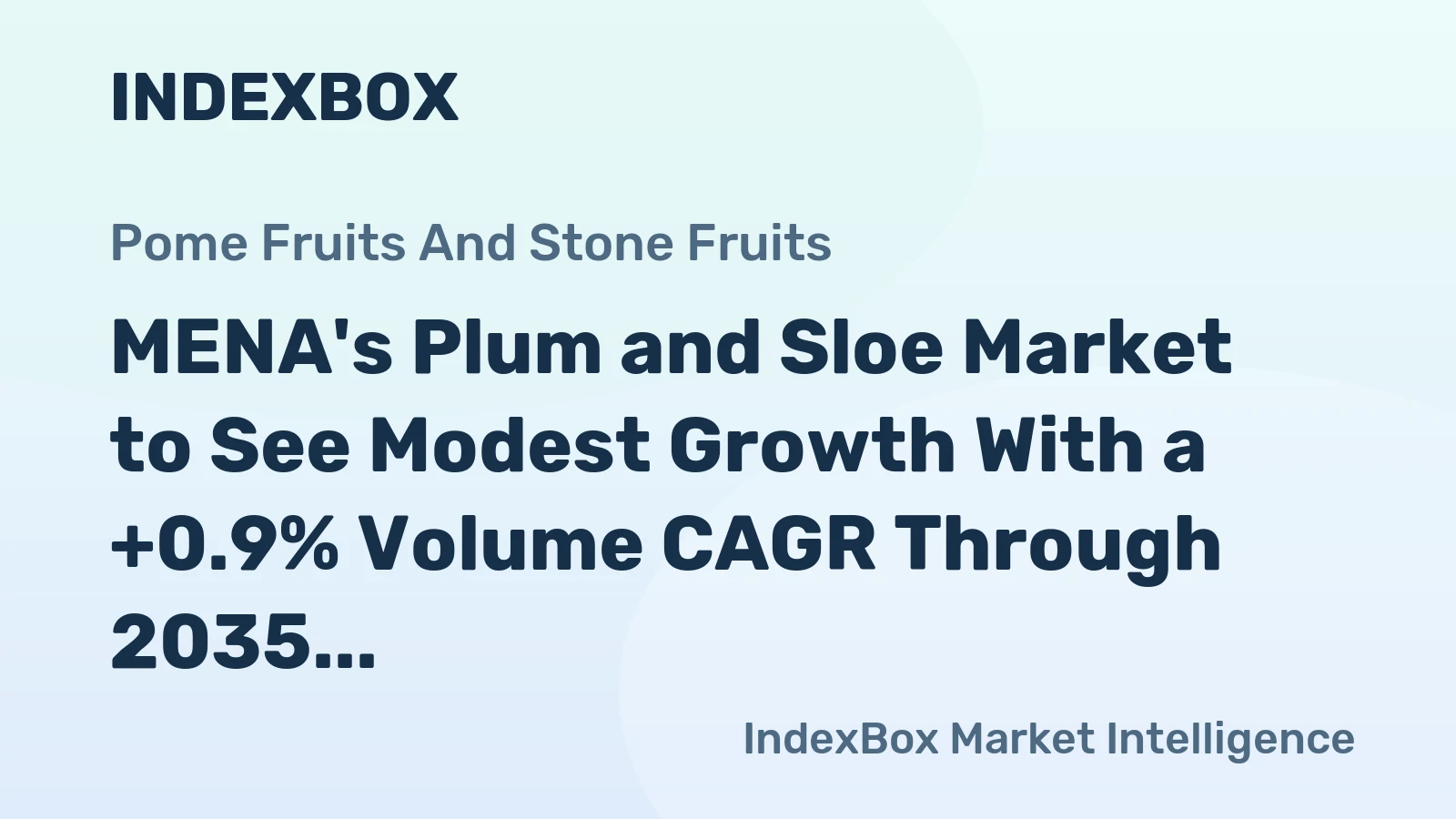 MENA's Plum and Sloe Market to See Modest Growth With a +0.9% Volume CAGR Through 2035