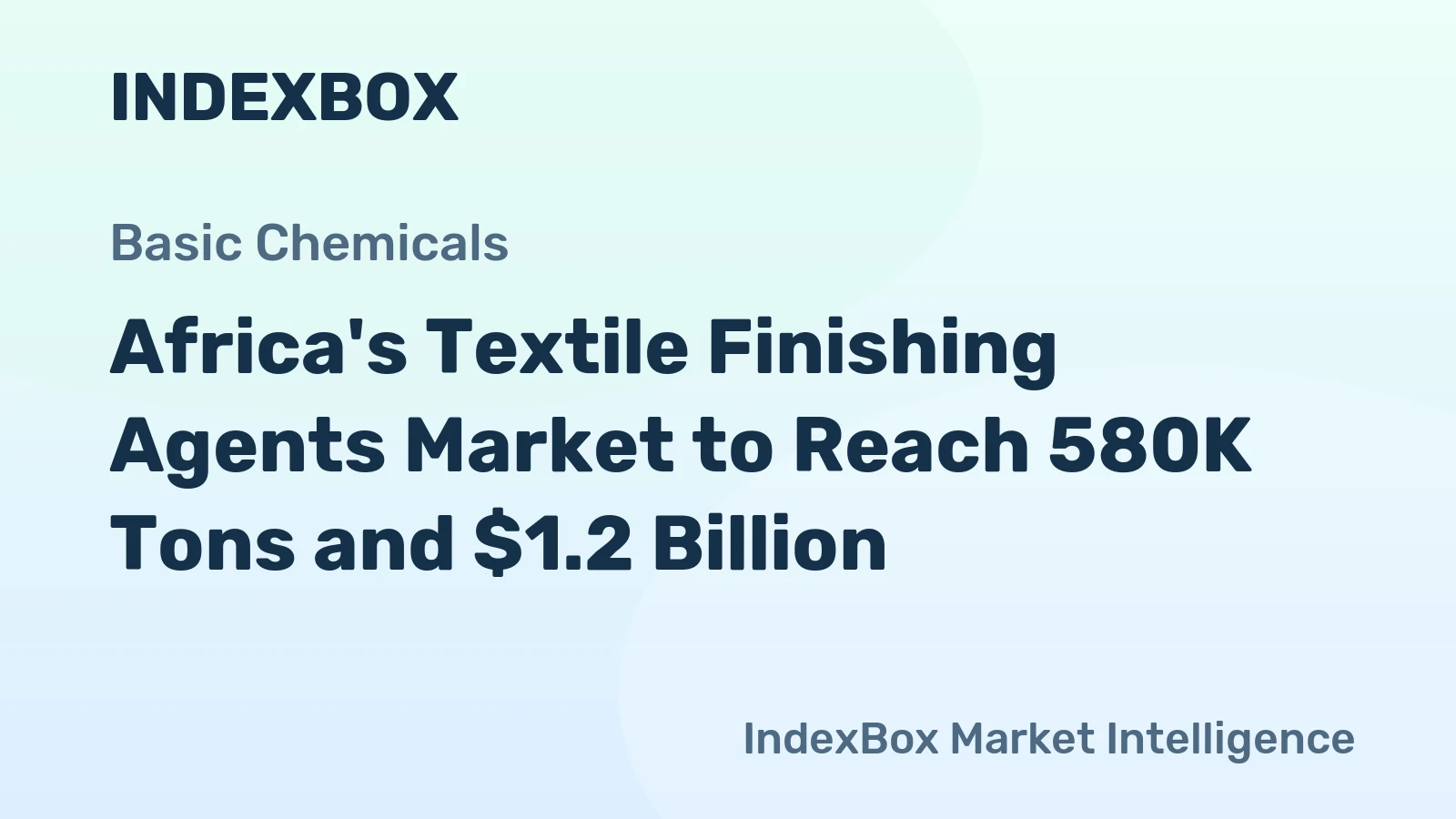 Africa's Textile Finishing Agents Market to Reach 580K Tons and $1.2 Billion