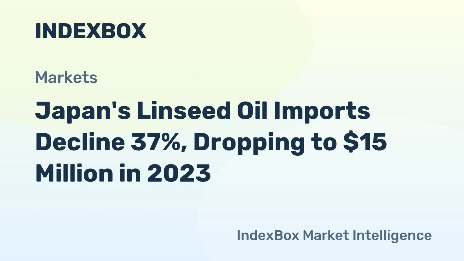 Japan's Linseed Oil Imports Decline 37%, Dropping to $15 Million in 2023