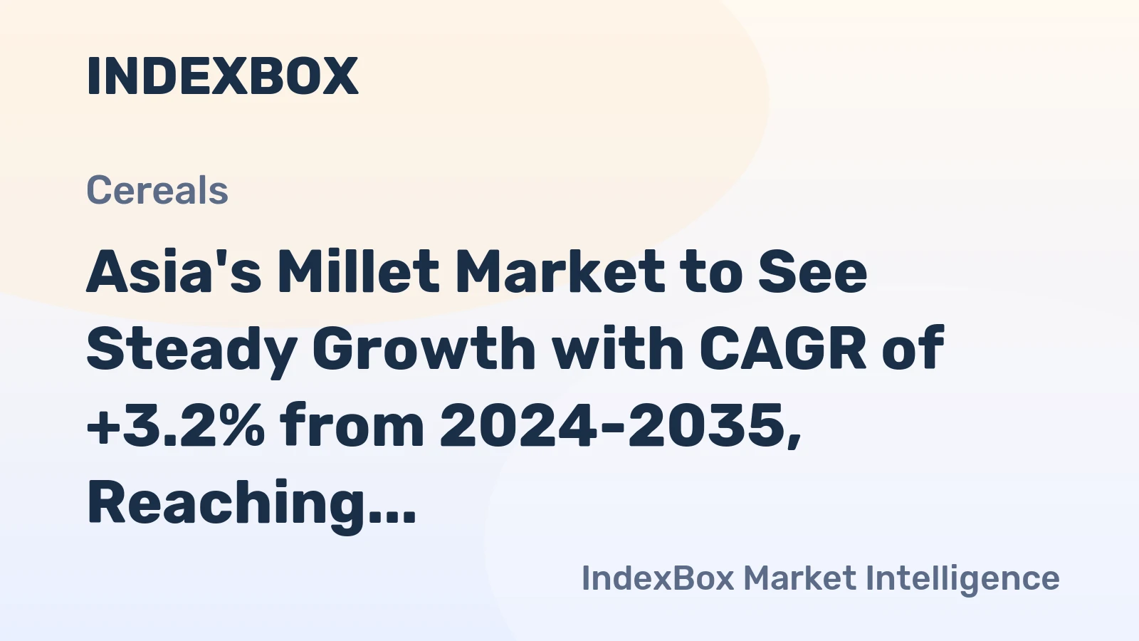 Asia's Millet Market to See Steady Growth with CAGR of +3.2% from 2024-2035, Reaching 23M Tons