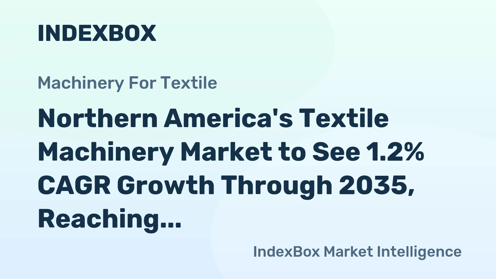 Northern America's Textile Machinery Market to See 1.2% CAGR Growth Through 2035, Reaching $27B