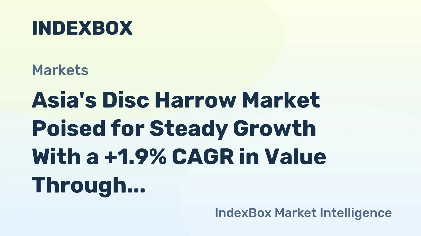 Asia's Disc Harrow Market Poised for Steady Growth With a +1.9% CAGR in Value Through 2035