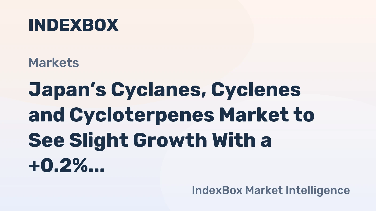 Japan’s Cyclanes, Cyclenes and Cycloterpenes Market to See Slight Growth With a +0.2% Volume CAGR