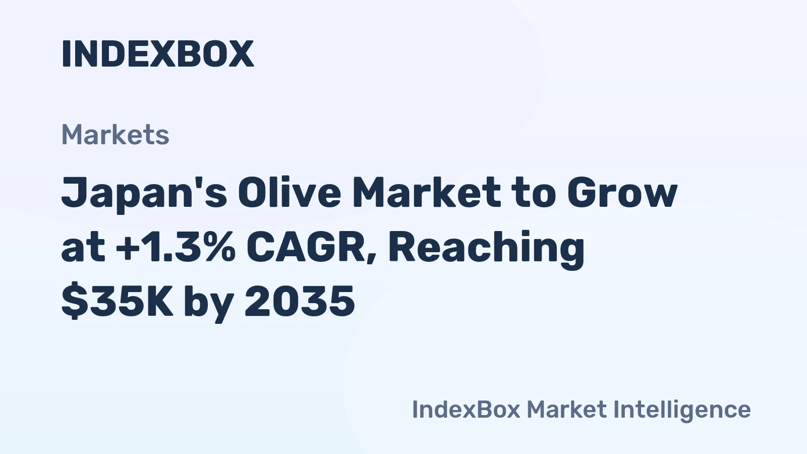 Japan's Olive Market to Grow at +1.3% CAGR, Reaching $35K by 2035