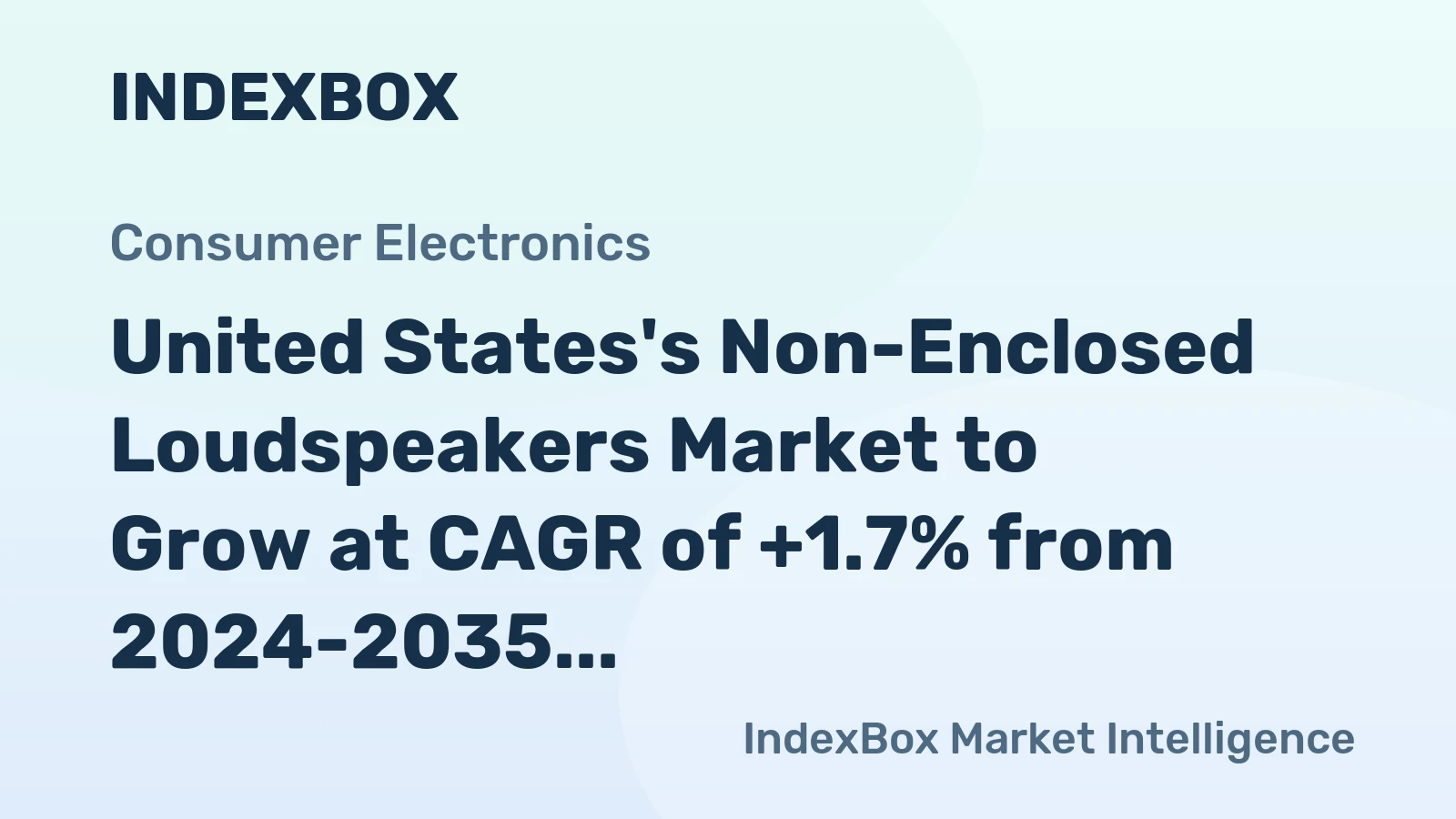 United States's Non-Enclosed Loudspeakers Market to Grow at CAGR of +1.7% from 2024-2035, Reaching $1.1B by the End of 2035