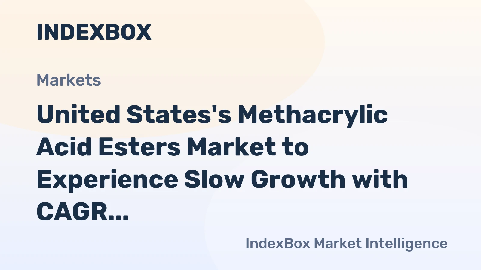 United States's Methacrylic Acid Esters Market to Experience Slow Growth with CAGR of +0.3% Through 2035