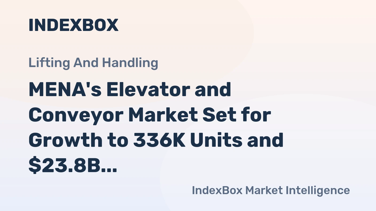 MENA's Elevator and Conveyor Market Set for Growth to 336K Units and $23.8B by 2035