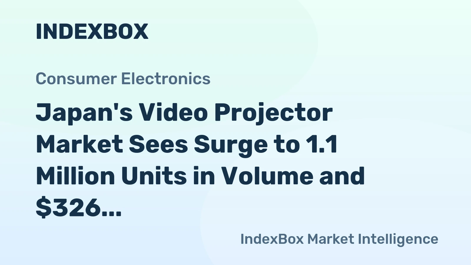 Japan's Video Projector Market Sees Surge to 1.1 Million Units in Volume and $326 Million in Value