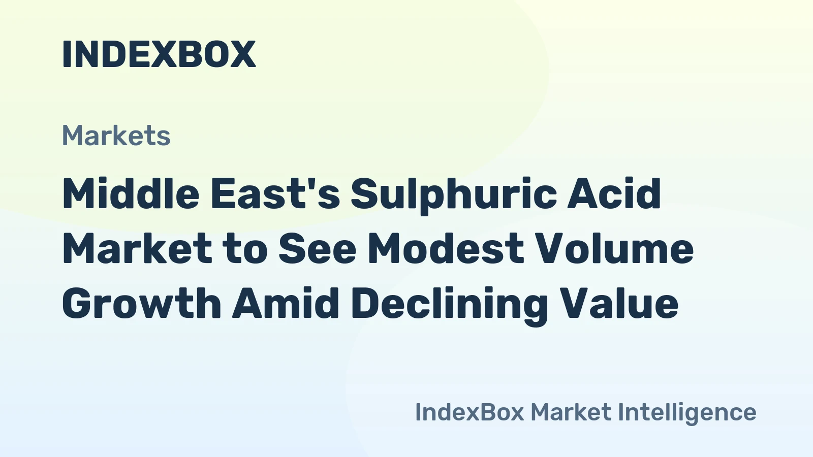 Middle East's Sulphuric Acid Market to See Modest Volume Growth Amid Declining Value