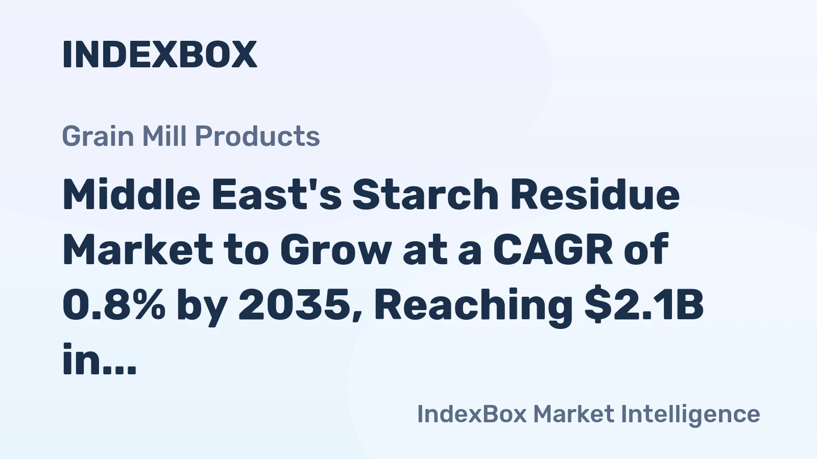 Middle East's Starch Residue Market to Grow at a CAGR of 0.8% by 2035, Reaching $2.1B in Value